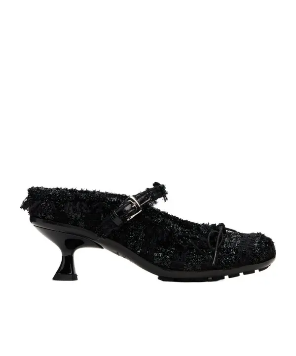 Simone Rocha Tweed Grip Mules - Black
