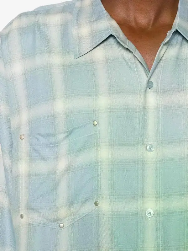 COLE BUXTON Check-pattern Stud-embellished Shirt