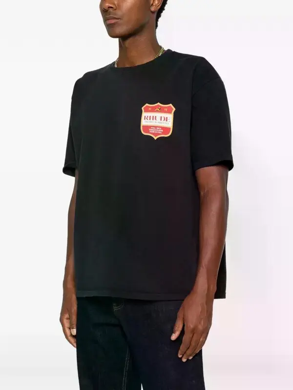 Rhude Logo-print Short-sleeve T-shirt - Black
