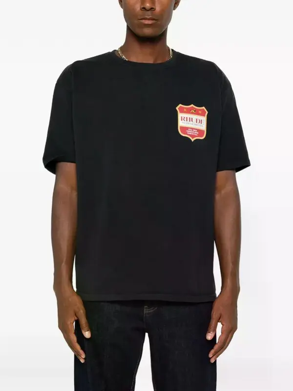 Rhude Logo-print Short-sleeve T-shirt - Black