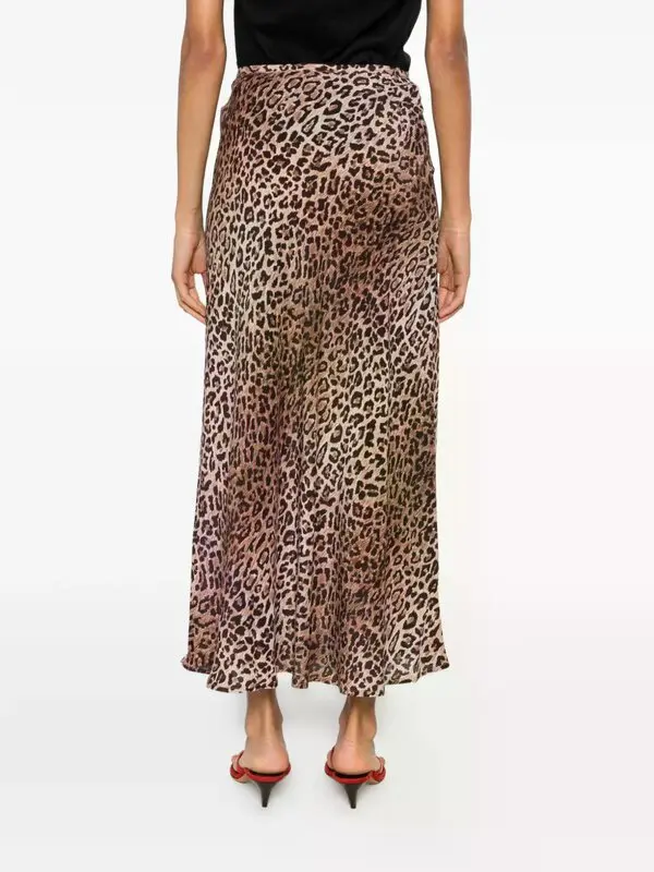 Rixo Kelly Leopard Print Maxi Skirt