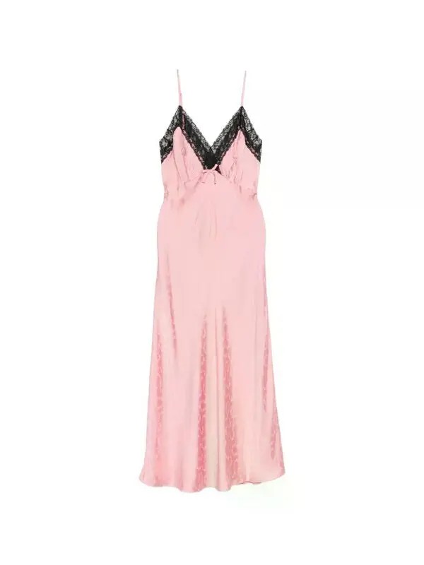 Rixo Alberta Lace-trim Jacquard Maxi Dress - Pink