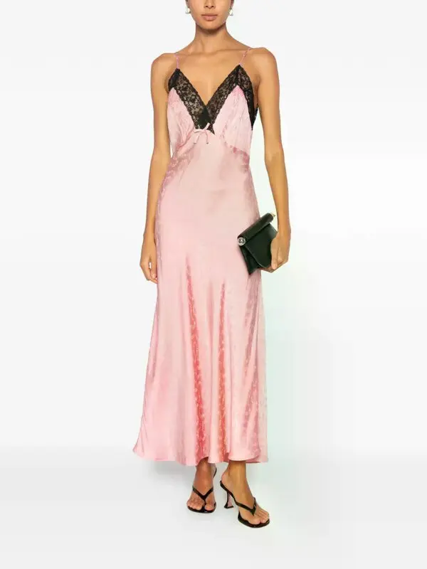 Rixo Alberta Lace-trim Jacquard Maxi Dress