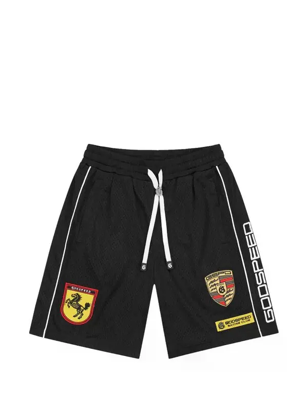 GODSPEED Logo Patch Mesh Shorts - Black