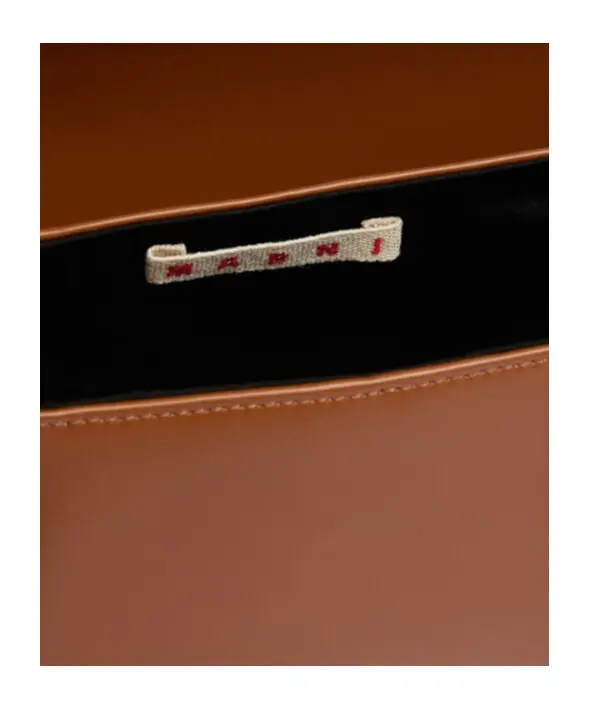 Marni Poly Shoulder Bag With Logo - Brown