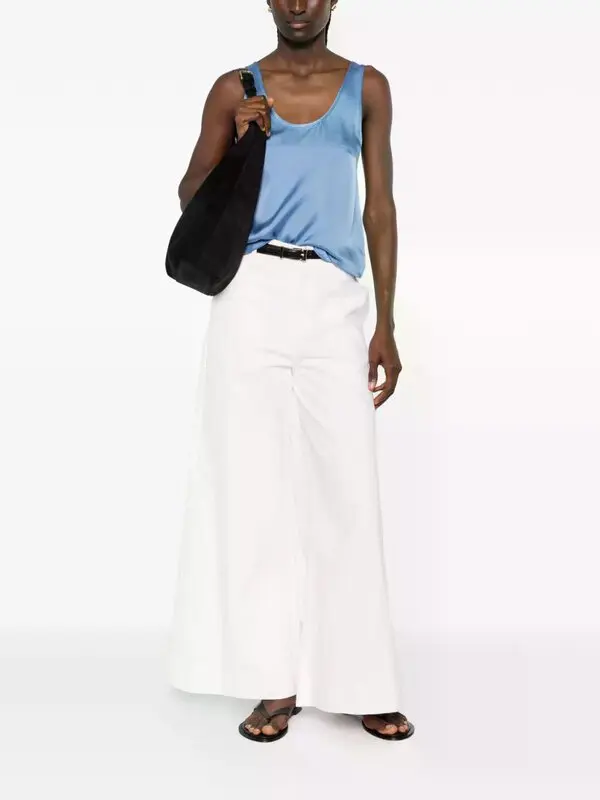 ANINE BING Silk Scoop-neck Top