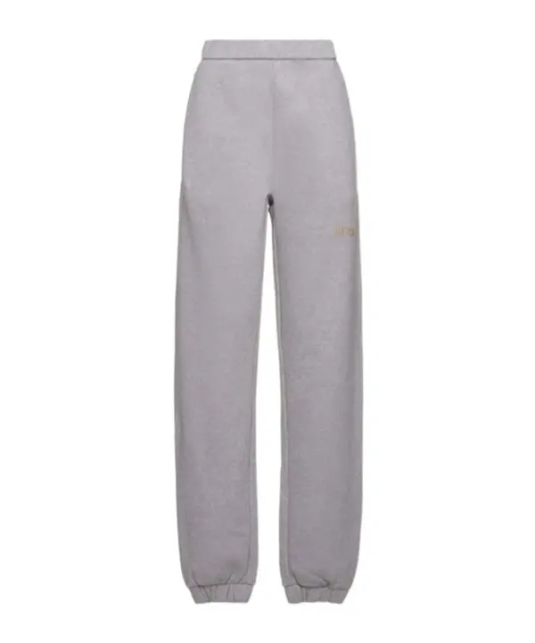 Attico Elastic Waist Sweatpants With Letter Pattern - Gray