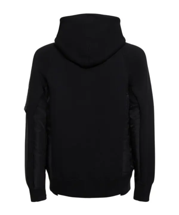 Sacai Cotton Sweat Nylon Twill Hoodie - Black