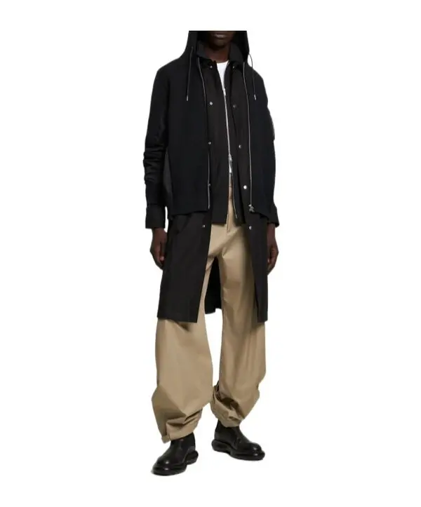 Sacai Cotton Sweat Nylon Twill Hoodie - Black