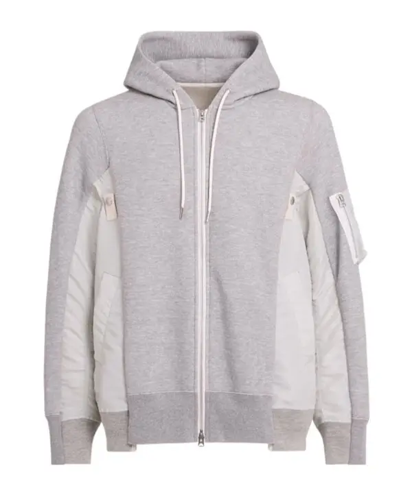 Sacai Cotton Sweat Nylon Twill Hoodie - Black