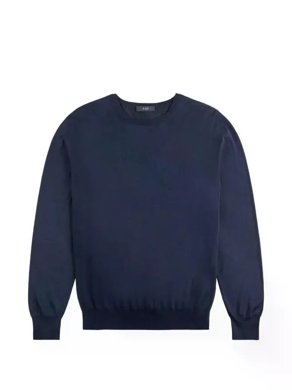 FAY Crew-neck Sweater With Embroidered Logo
