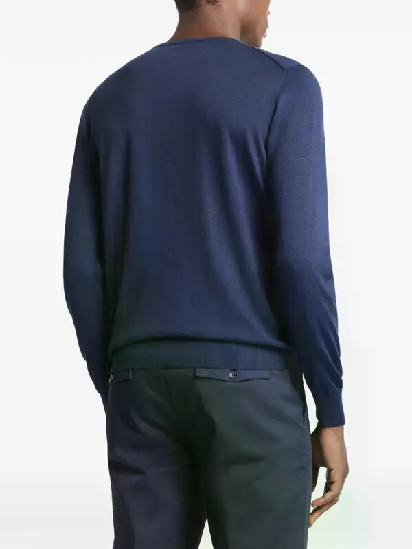 FAY Crew-neck Sweater With Embroidered Logo