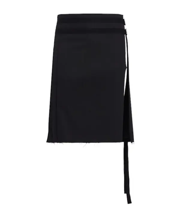 ANN DEMEULEMEESTER Knee-length Cotton Twill Kilt - Black