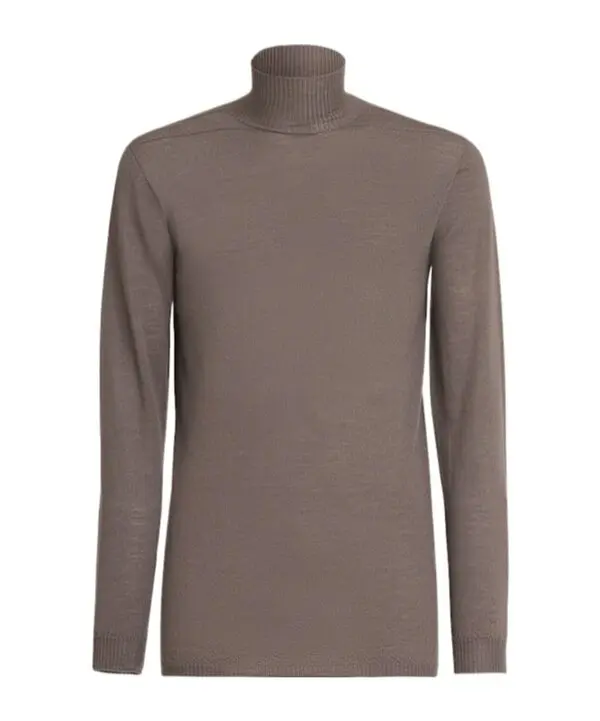 Rick Owens Level Turtleneck Wool Knit Top - Gray