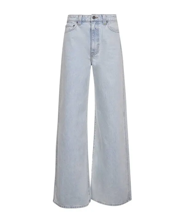 Khaite Belt Loop Wide Leg Denim Trousers