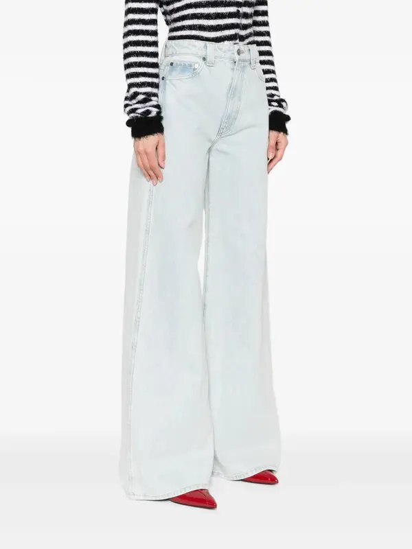Khaite Belt Loop Wide Leg Denim Trousers