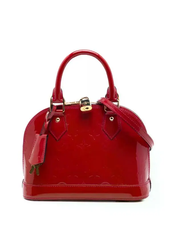 LOUIS VUITTON Monogram Vernis Alma Bb Satchel - Red