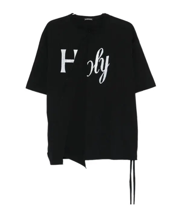 ANN DEMEULEMEESTER Asymmetrical Graphic Print T-shirt - Black
