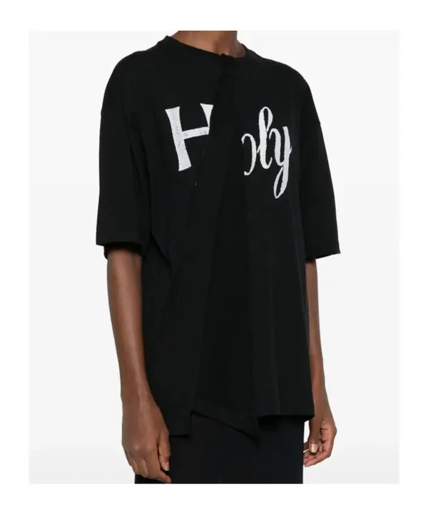 ANN DEMEULEMEESTER Asymmetrical Graphic Print T-shirt