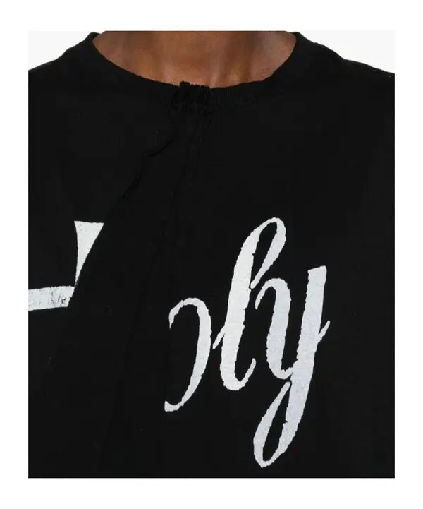 ANN DEMEULEMEESTER Asymmetrical Graphic Print T-shirt