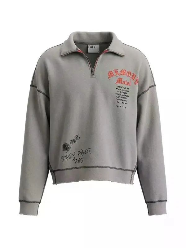 PALY Graphic Print Quarter-zip Sweatshirt