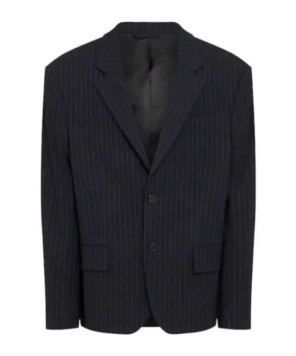 Acne Studios Pinstripe Viscose Jacket - Black