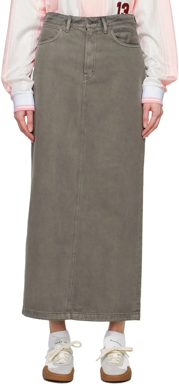 Acne Studios Denim Midi Skirt - Coal Gray