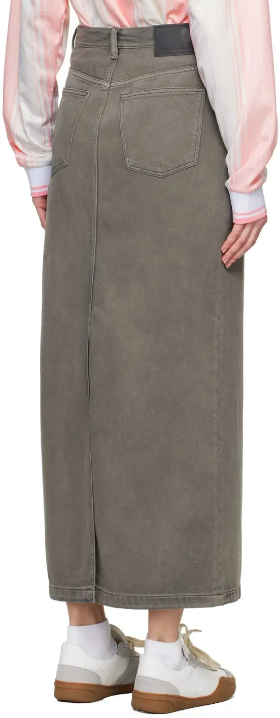 Acne Studios Denim Midi Skirt - Coal Gray