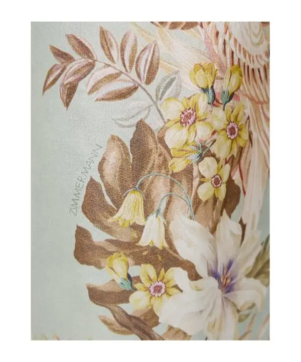Zimmermann Coco Silk Relaxed Fit Floral Print Pants