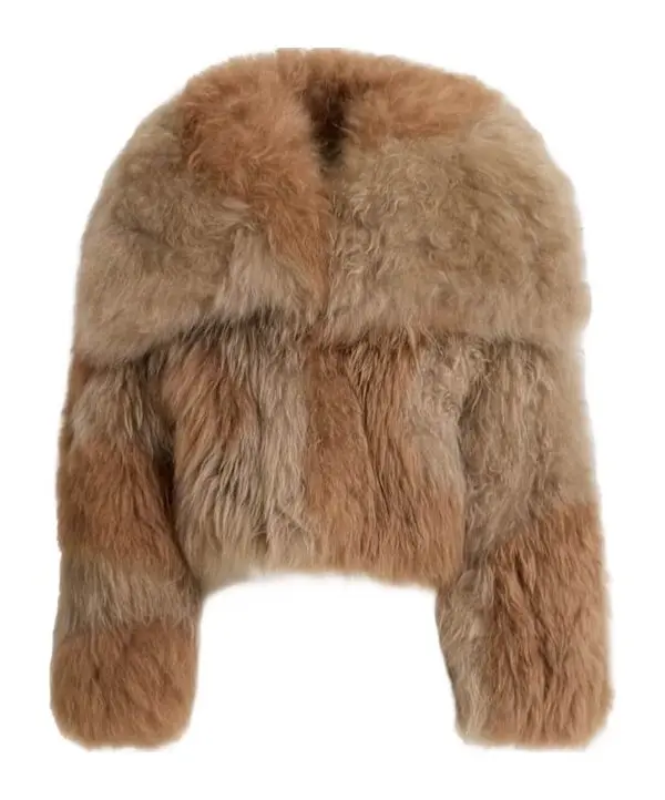 Attico Fur Short Coat - Brown