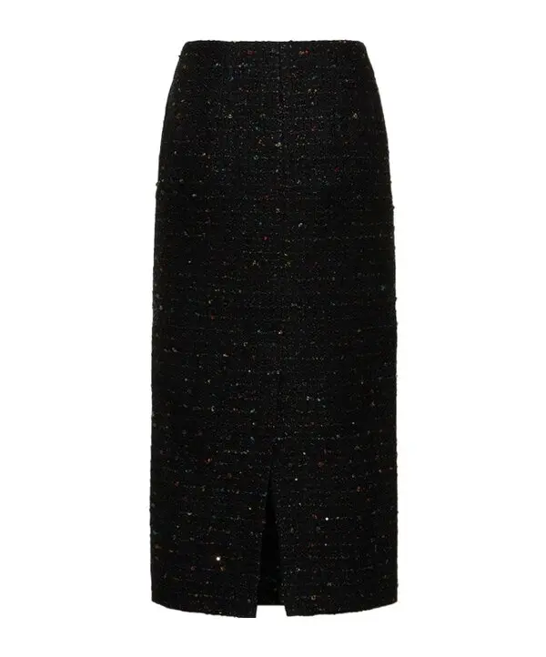 Alessandra Rich Sequined Tweed Midi Skirt