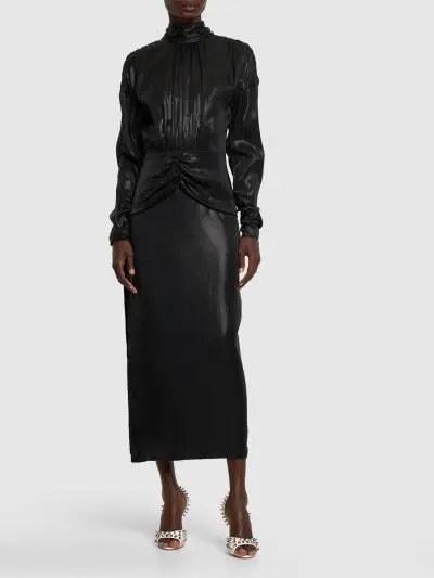 Alessandra Rich Lace Neckline Dress