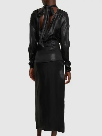 Alessandra Rich Lace Neckline Dress