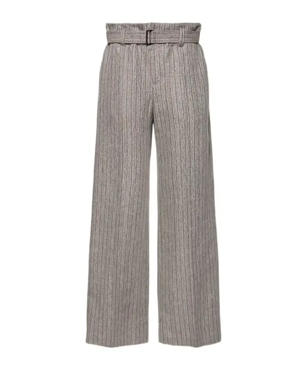 Brunello Cucinelli Linen Blend Straight Leg Pants