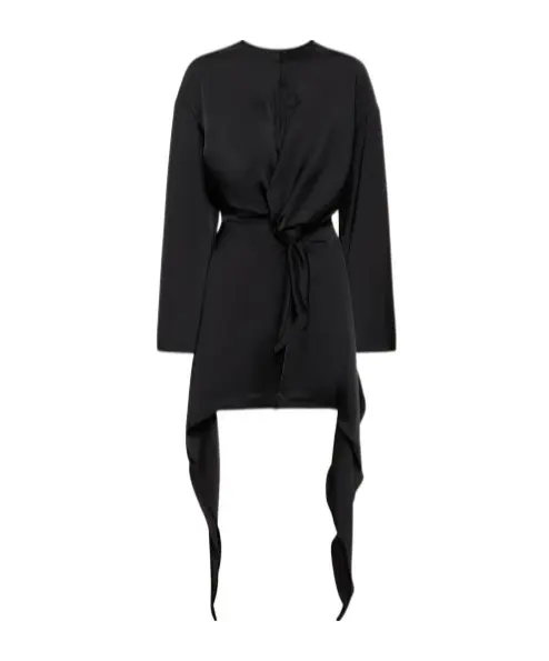 Attico Louie Asymmetrical Cut-out Mini Dress - Black