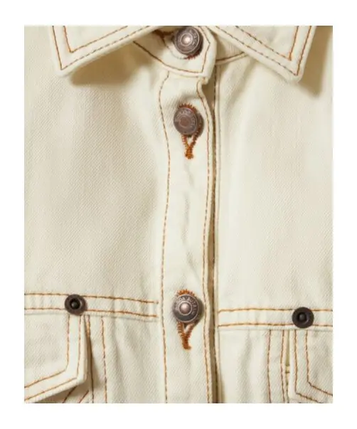 Magda Butrym Oversized Cotton Denim Shirt With Contrasting Stitching