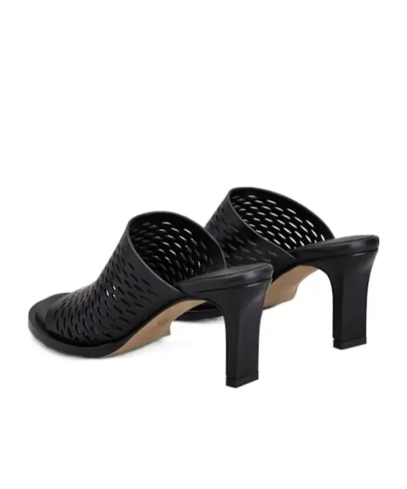 TOD'S Perforated Leather Heeled Mules