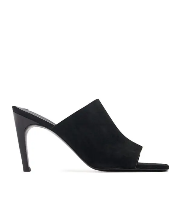 TOTEME 85mm Suede Mules - Black