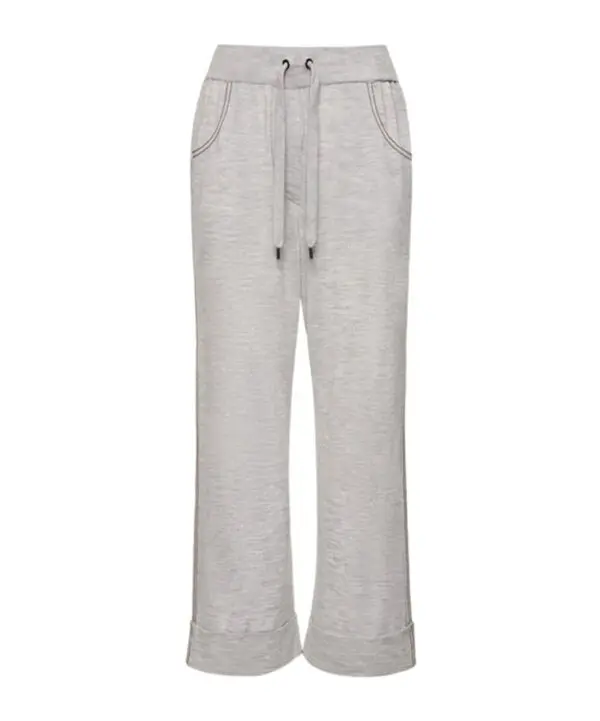 Brunello Cucinelli Wool Cashmere Wide Leg Pants - Gray
