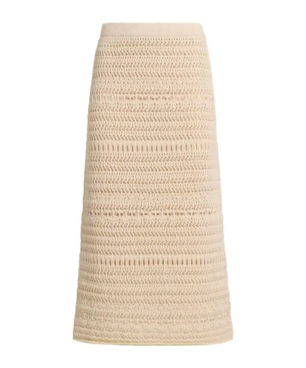 Fabiana Filippi Sequined Cotton Blend Midi Skirt - Nude