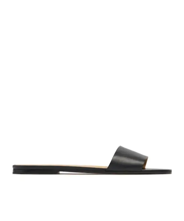 THE ROW Signum Flat Leather Slide Sandals