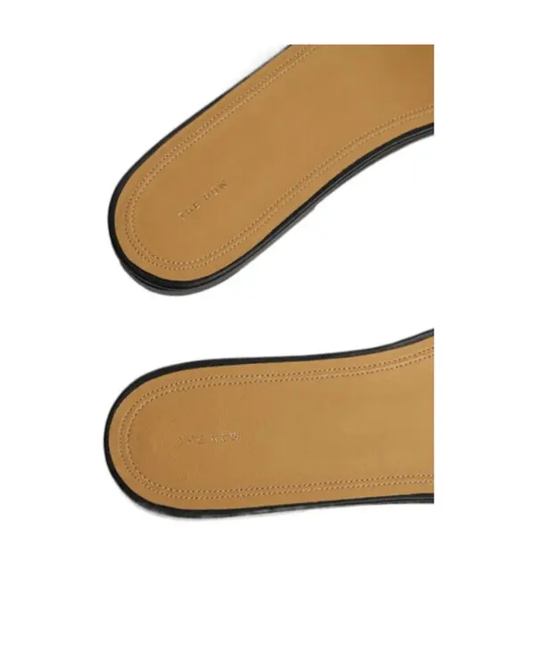 THE ROW Signum Flat Leather Slide Sandals