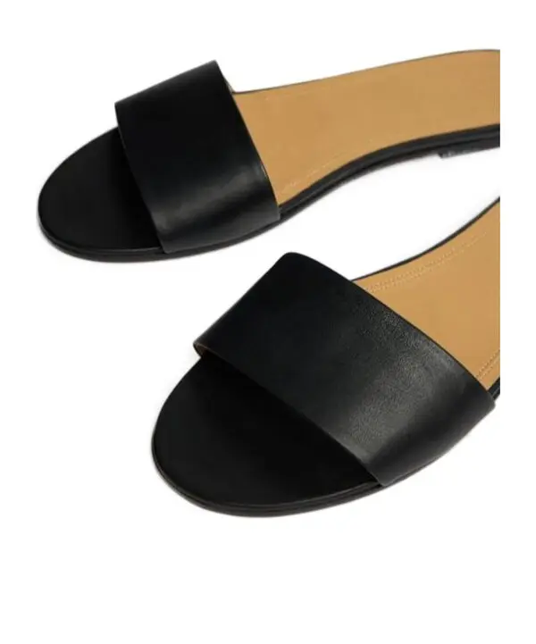 THE ROW Signum Flat Leather Slide Sandals