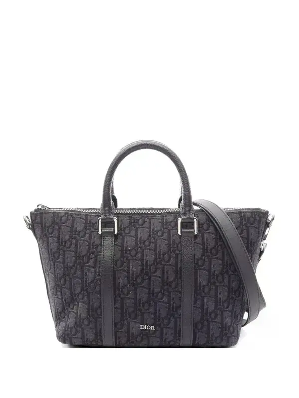 Dior 2000s Oblique Weekender 25 Handbag - Black