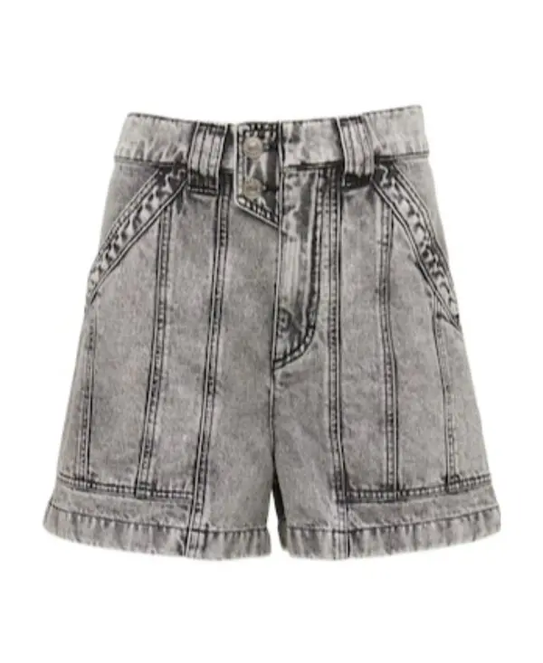 Isabel Marant Étoile Logo Denim Shorts - Gray