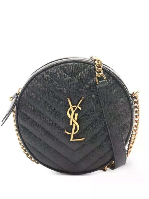 Saint Laurent Vinyl Quilted Leather Cross Body Bag