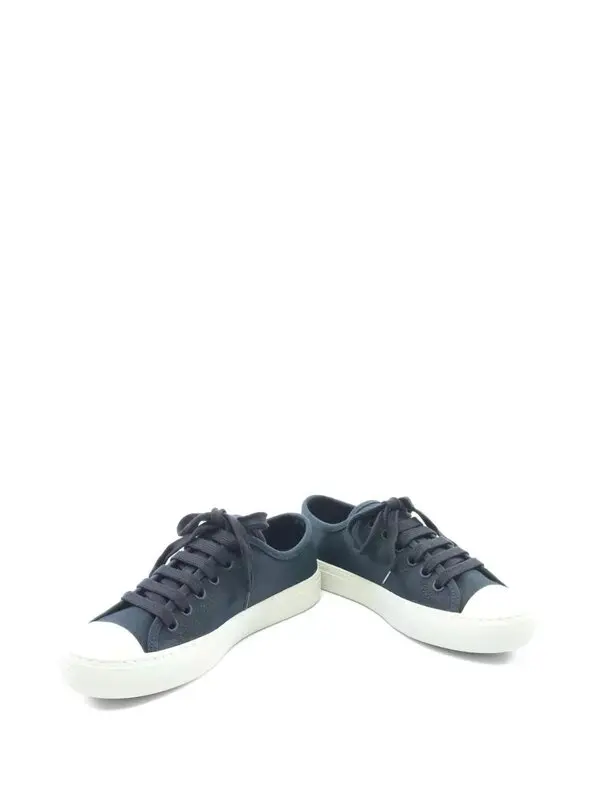 Prada Canvas Round Toe Lace Up Sneakers