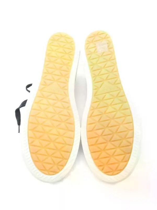 Prada Canvas Round Toe Lace Up Sneakers