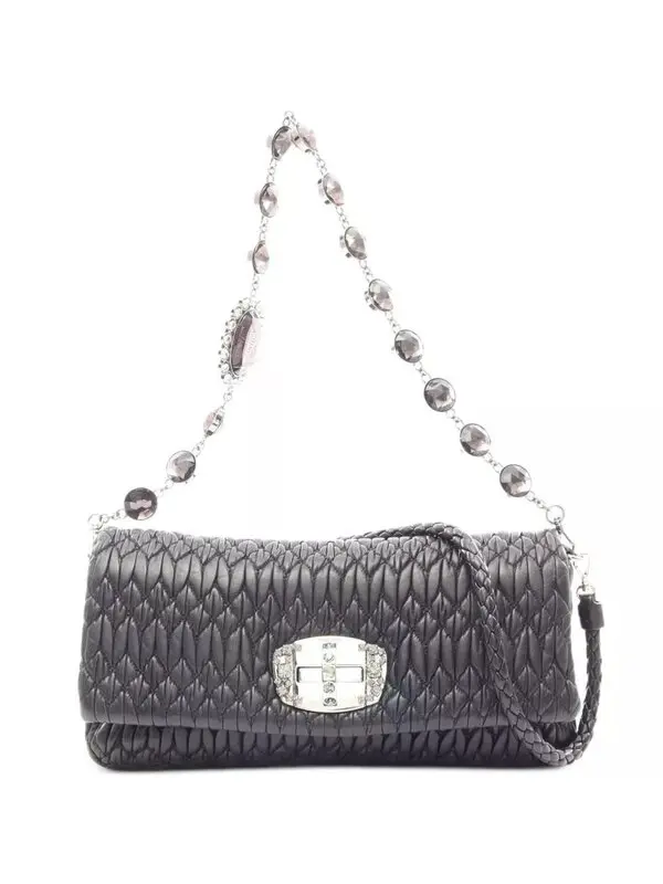 Miu Miu Crystal-embellished Matelassé Shoulder Bag