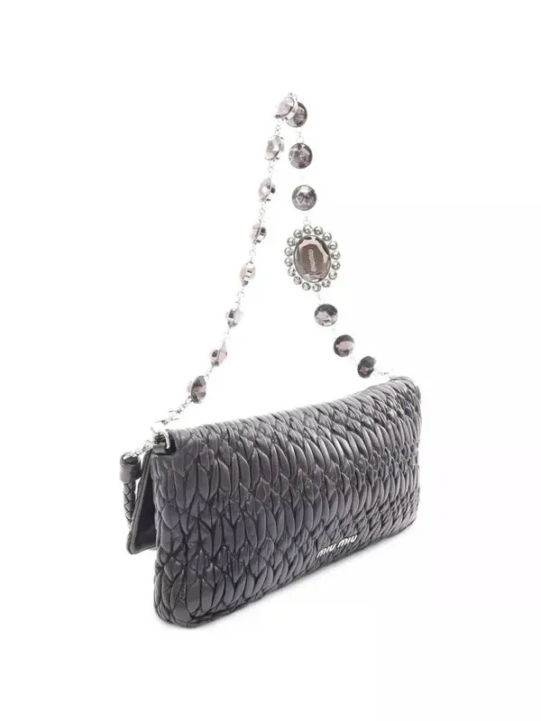 Miu Miu Crystal-embellished Matelassé Shoulder Bag